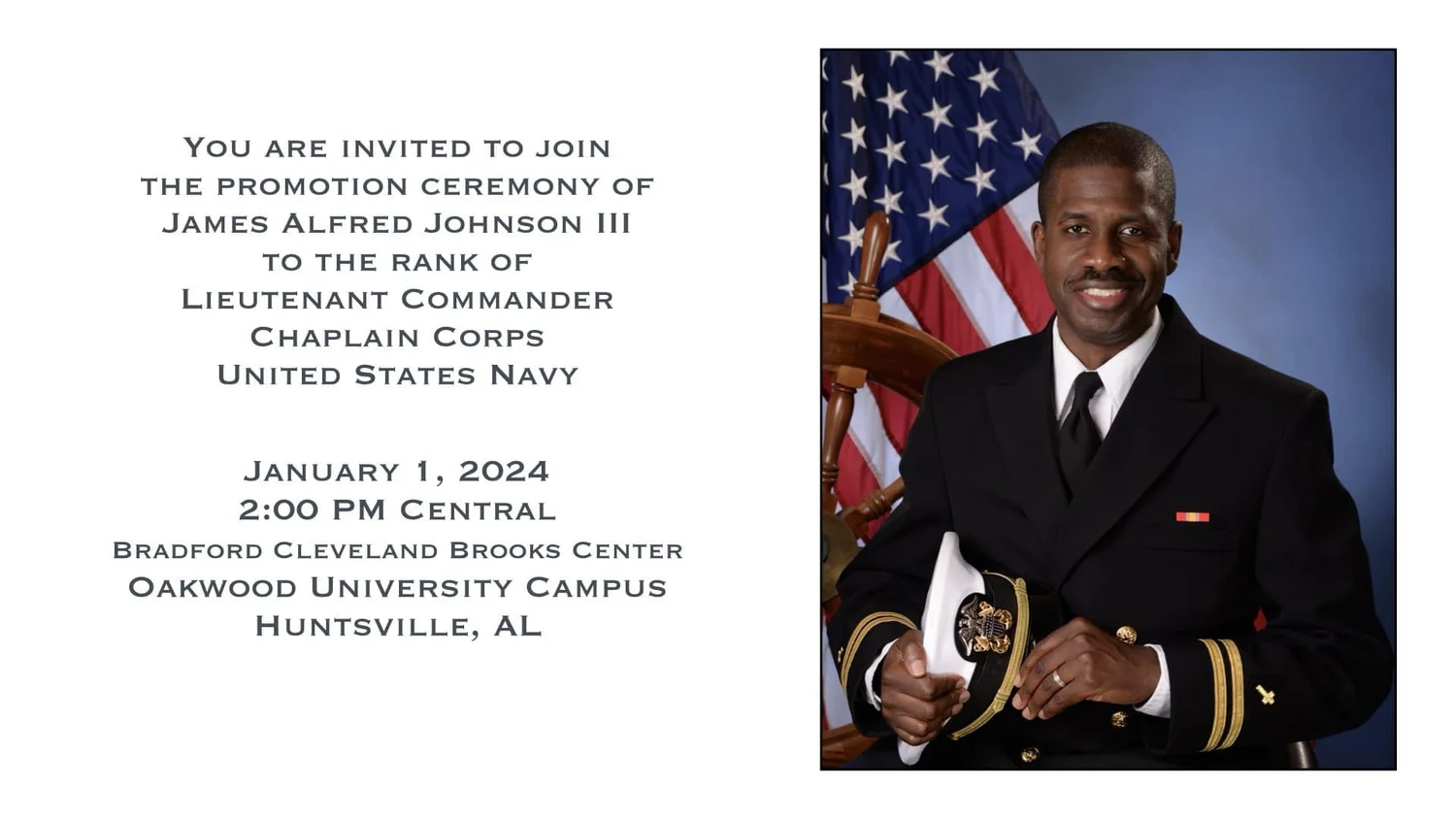 Pastor Al Johnson Promoted to Lt. Commander — VisitAEC.org