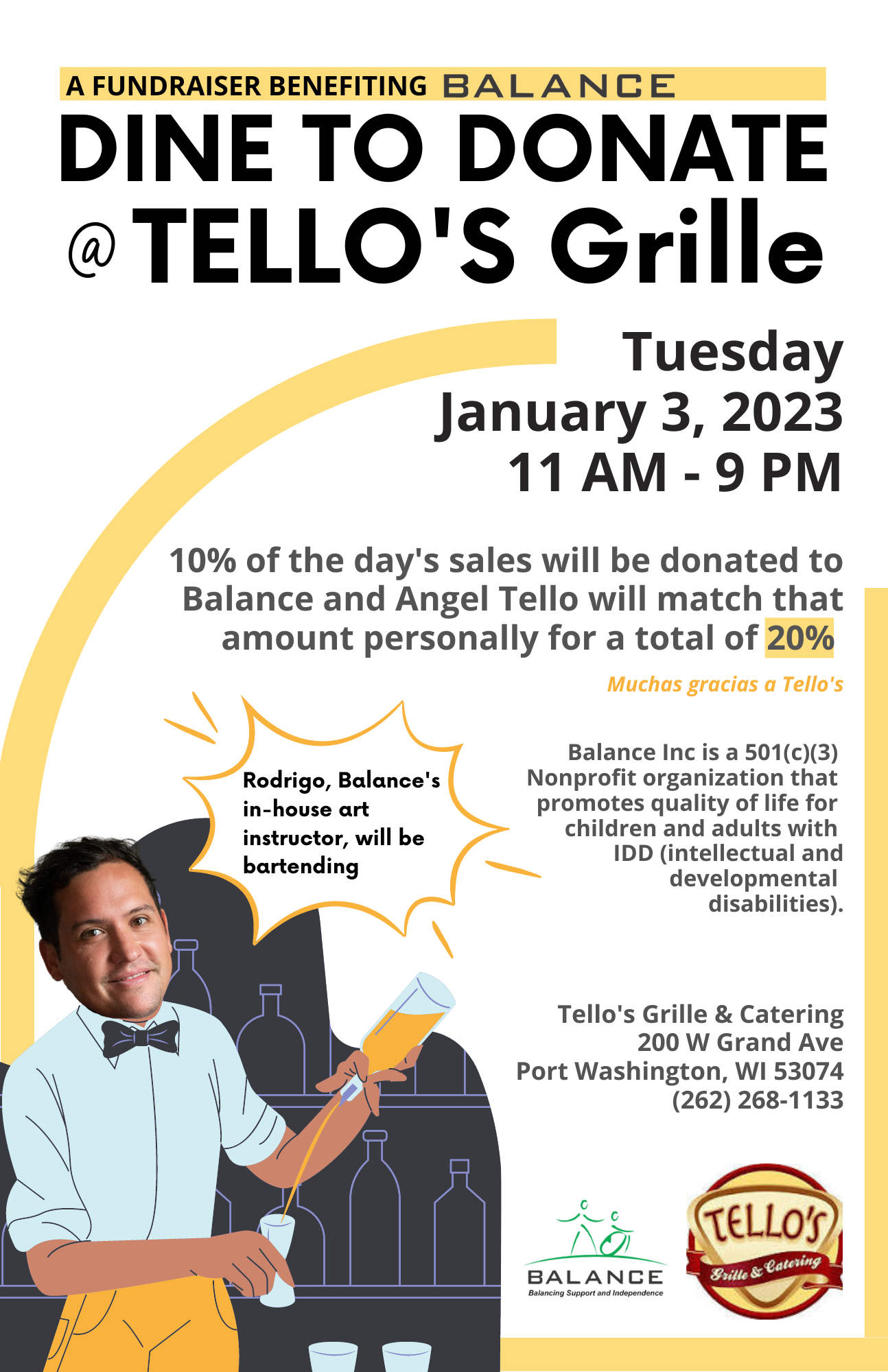 Dine to Donate at Tello's to support individuals with intellectual and ...