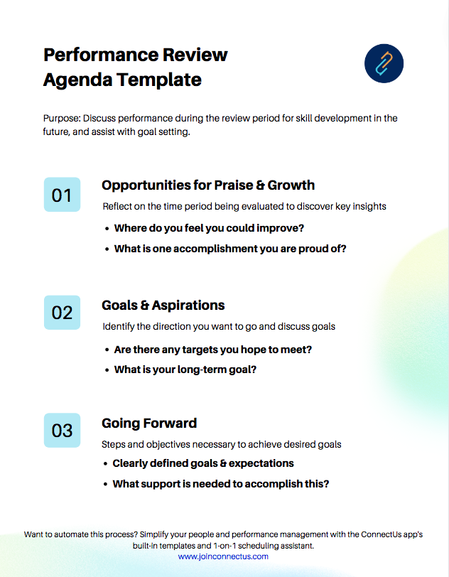 Employee Performance Review Template — ConnectUs