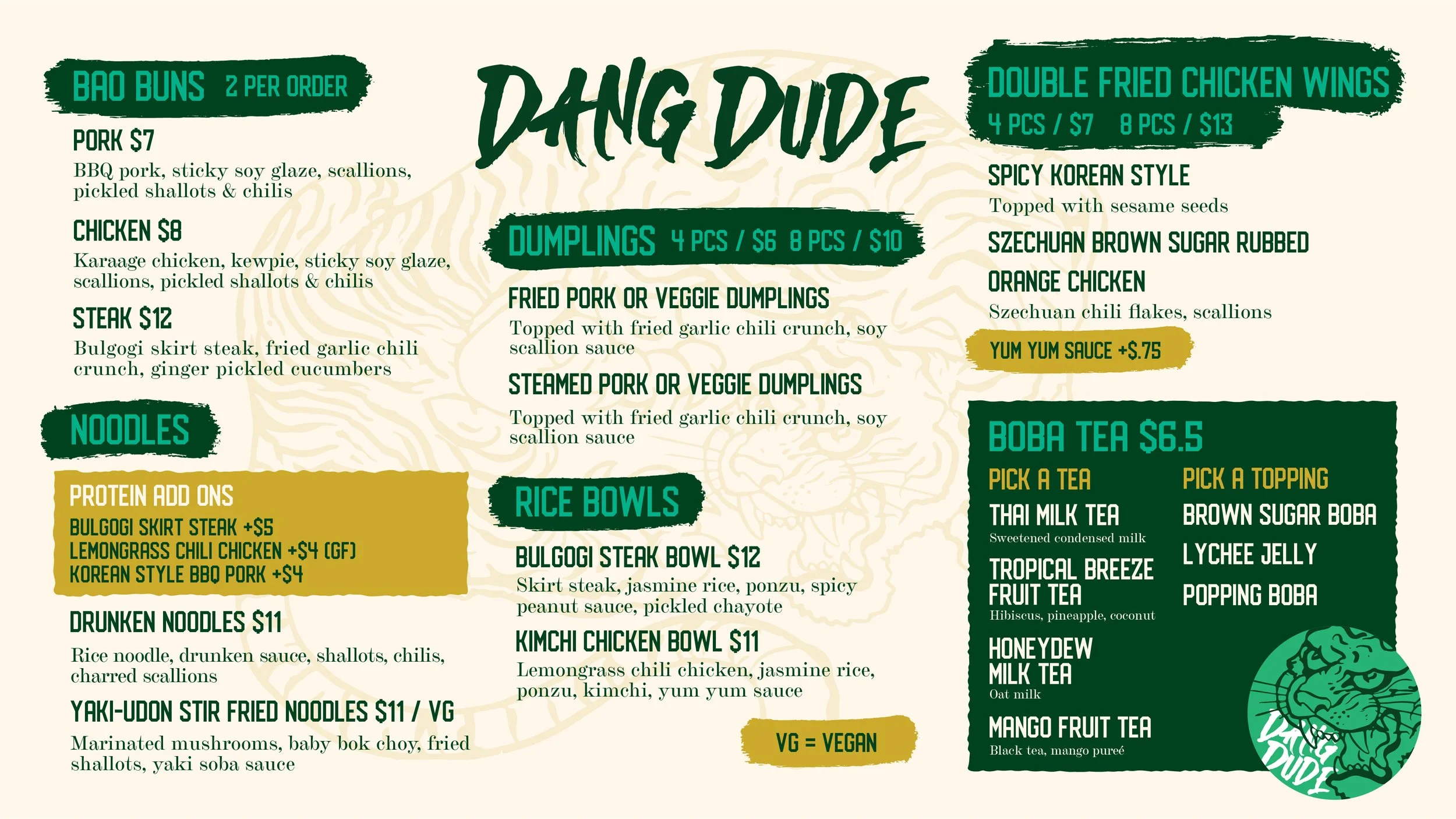 Menus — Dang Dude