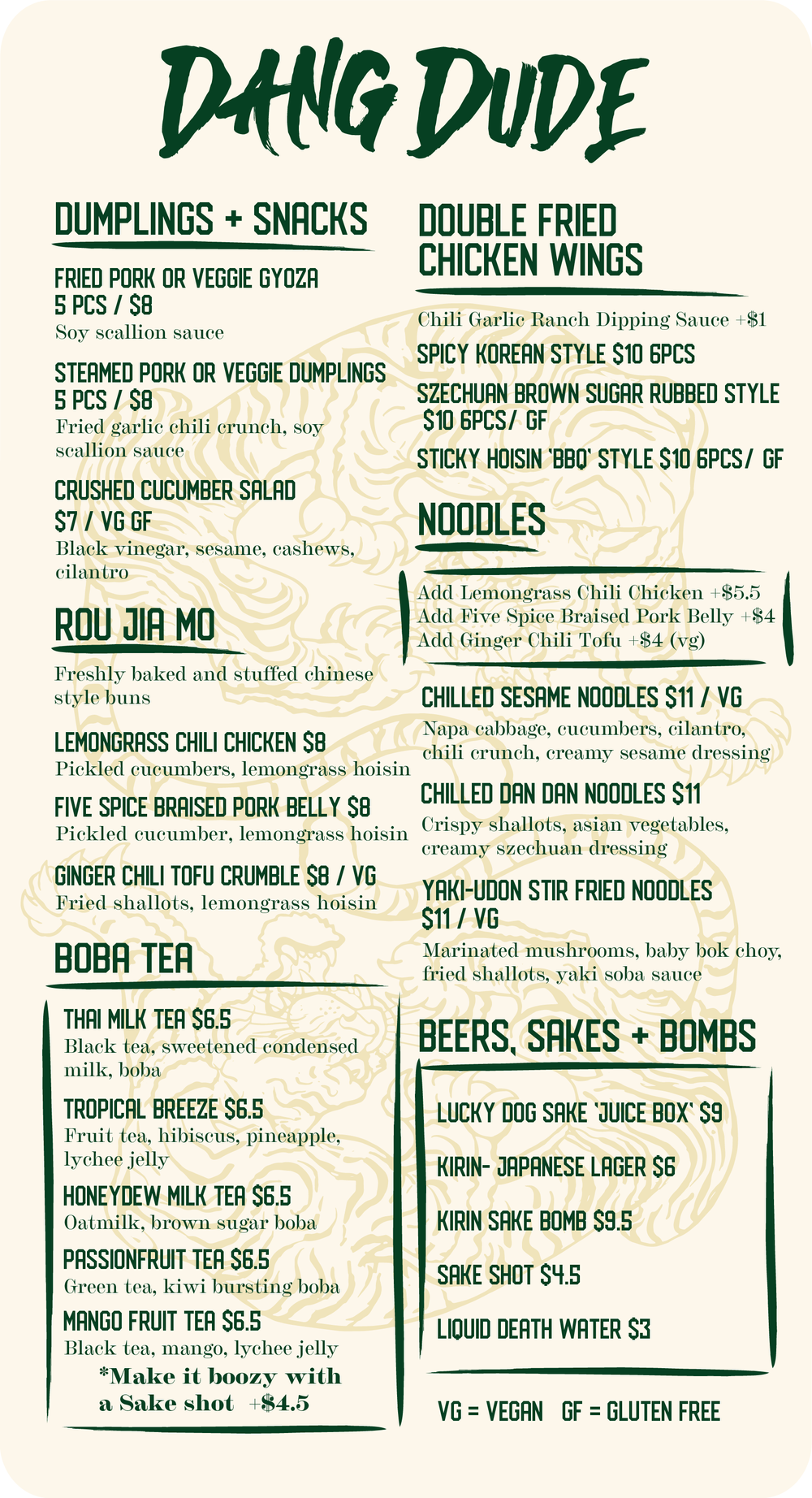 Menu — Dang Dude