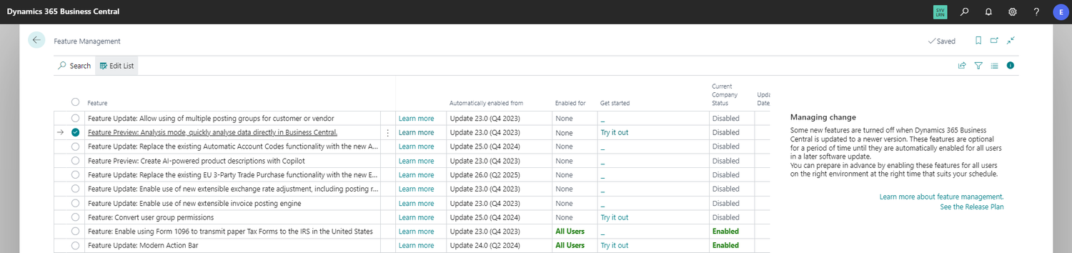 Analysis mode - A new way to interact with data in Business Central — Syvantis Technologies, Inc.