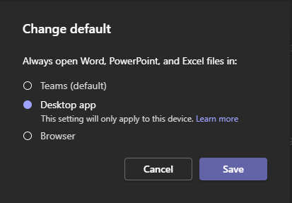 How to make Microsoft Teams open Office files in app by default ...
