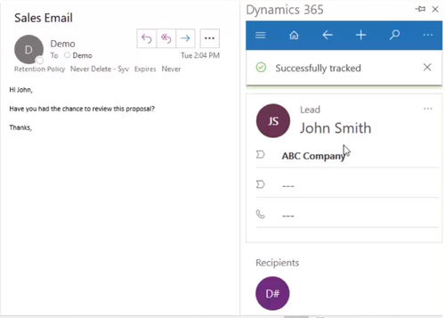 How to track Outlook Emails in Dynamics 365 — Syvantis Technologies, Inc.