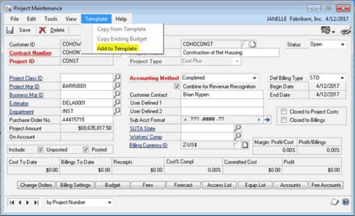 How to Make Copies of Contracts in Dynamics GP Project Accounting ...