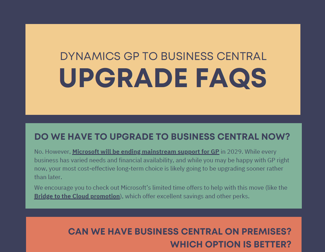 FAQ: Upgrade from Dynamics GP to Business Central — Syvantis ...