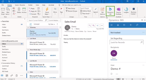 How to track Outlook Emails in Dynamics 365 — Syvantis Technologies, Inc.