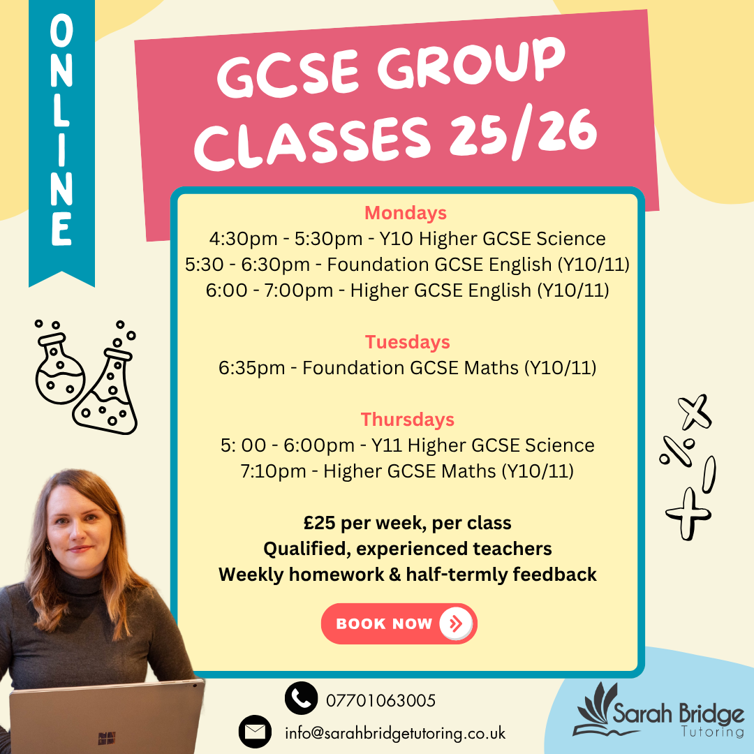 GCSE Group Classes — Sarah Bridge Tutoring