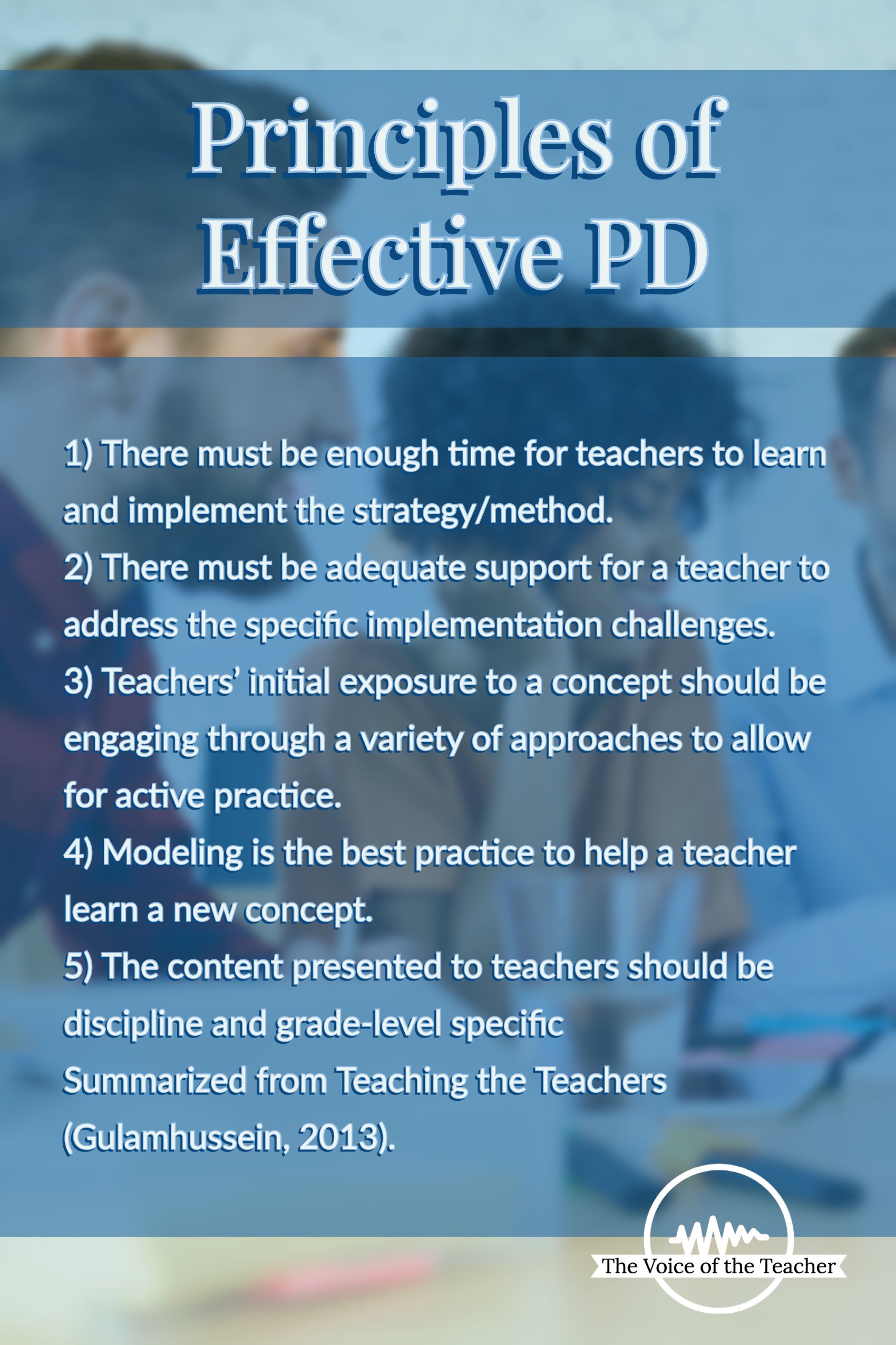 Communicating Ideas for Professional Development — The Voice of the Teacher
