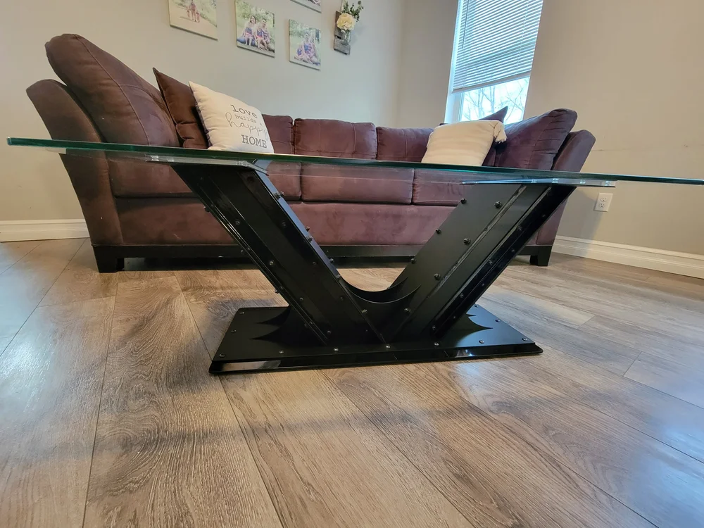 V Shape Industrial I-Beam Style Steel Table Base — Hamlin Welding ...