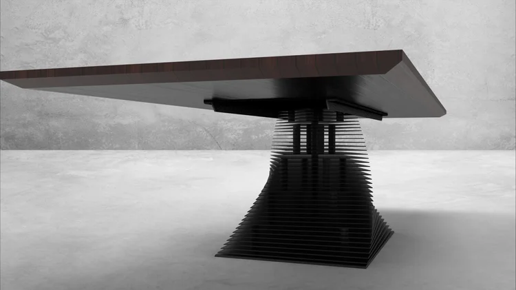 Industrial Style Steel Cantilever Table Base — Hamlin Welding & Fabricating