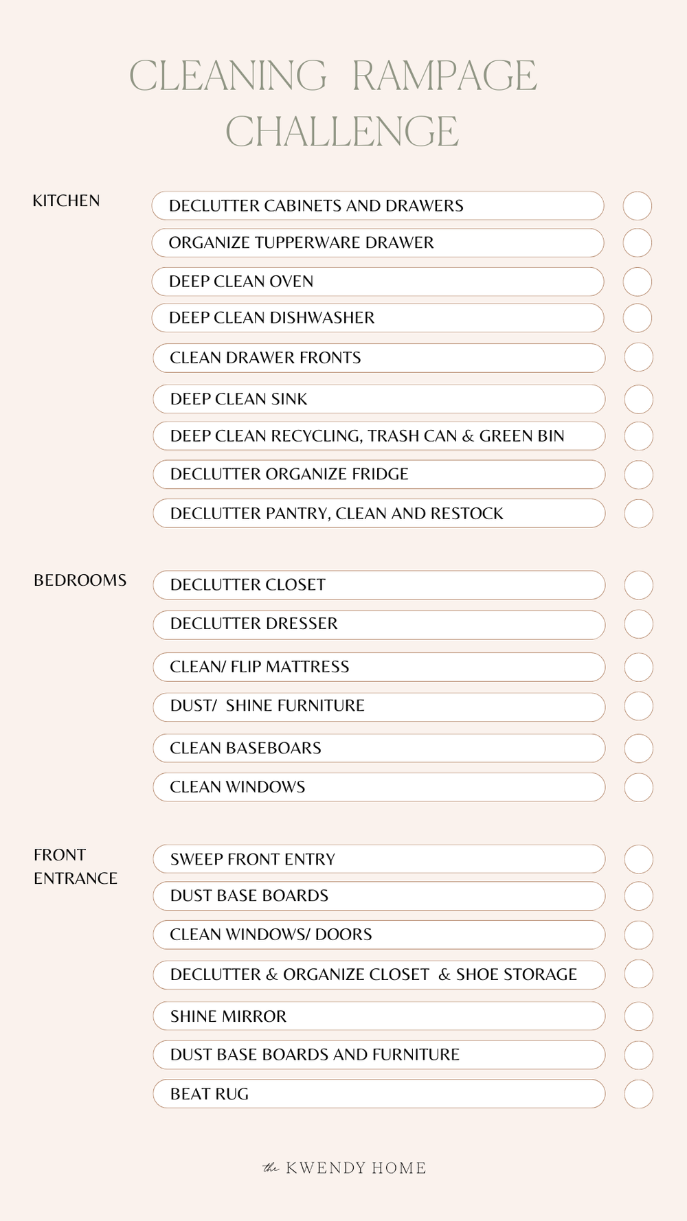 Cleaning Rampage Challenge — The Kwendy Home