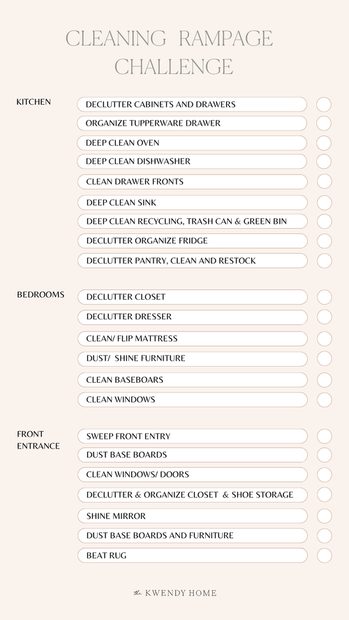Cleaning Rampage Challenge — The Kwendy Home
