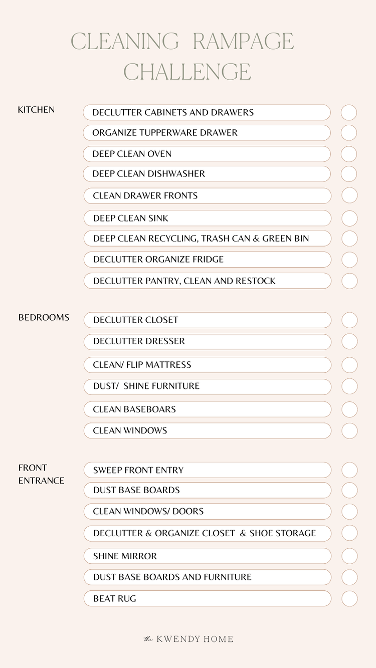 Cleaning Rampage Challenge — The Kwendy Home