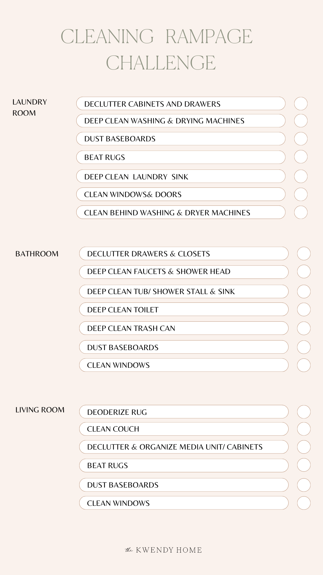 Cleaning Rampage Challenge — The Kwendy Home