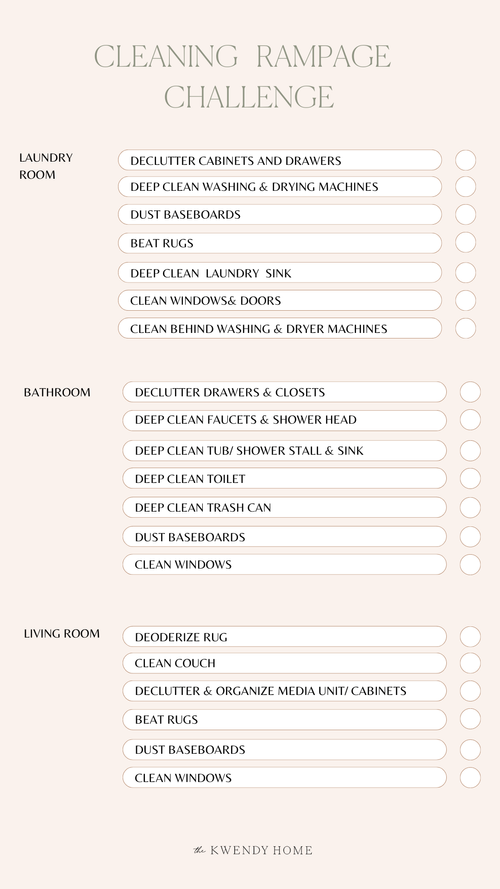 Cleaning Rampage Challenge — The Kwendy Home