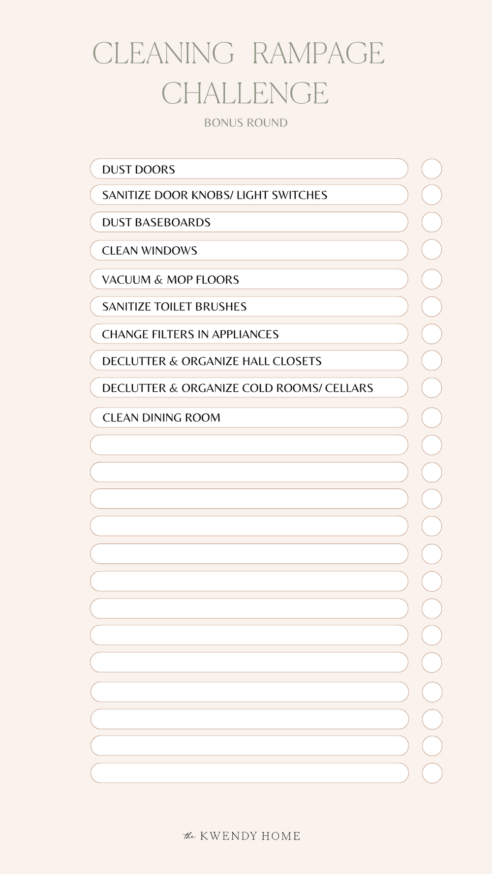 Cleaning Rampage Challenge — The Kwendy Home