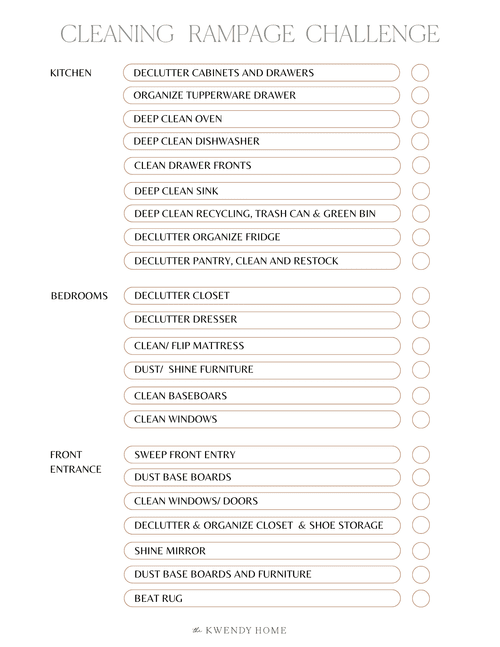 Cleaning Rampage Challenge — The Kwendy Home