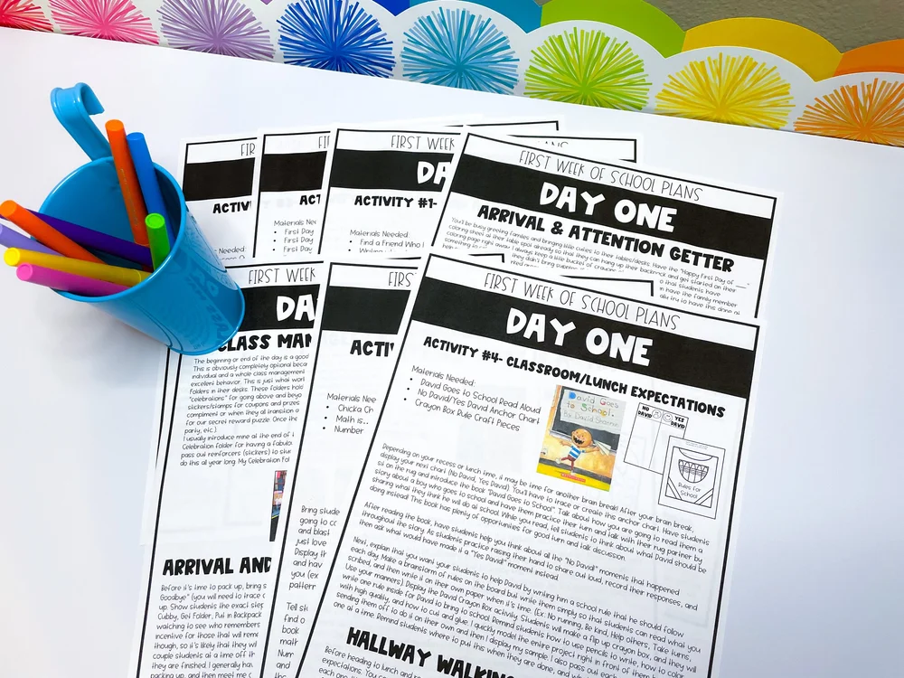 First Week of School Lesson Plans — Sweet Firstie Fun