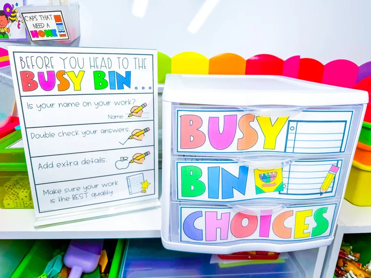 Make a Classroom Busy Bin for Fast or Early Finishers — Sweet Firstie Fun