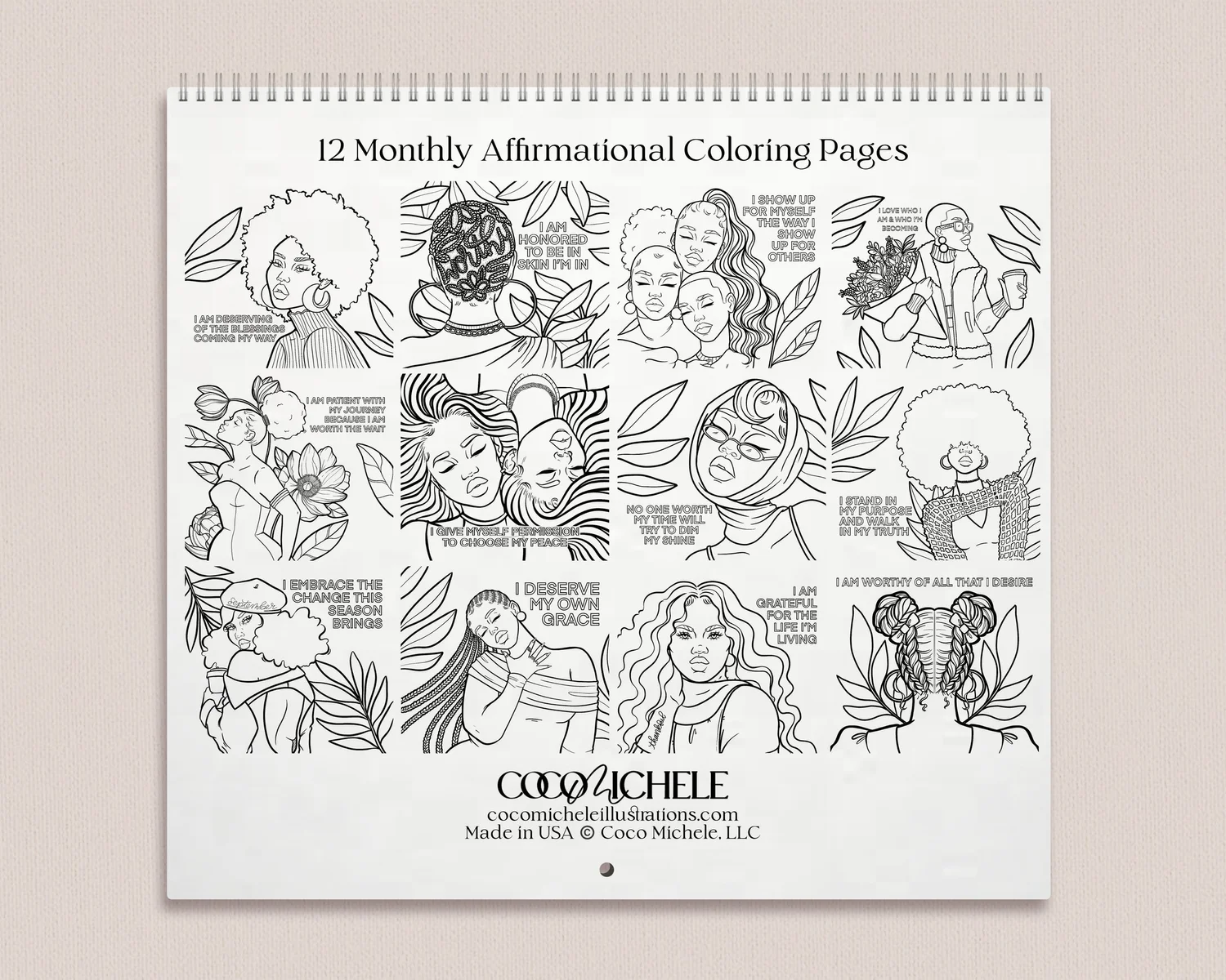 coloring book calendar 2025
