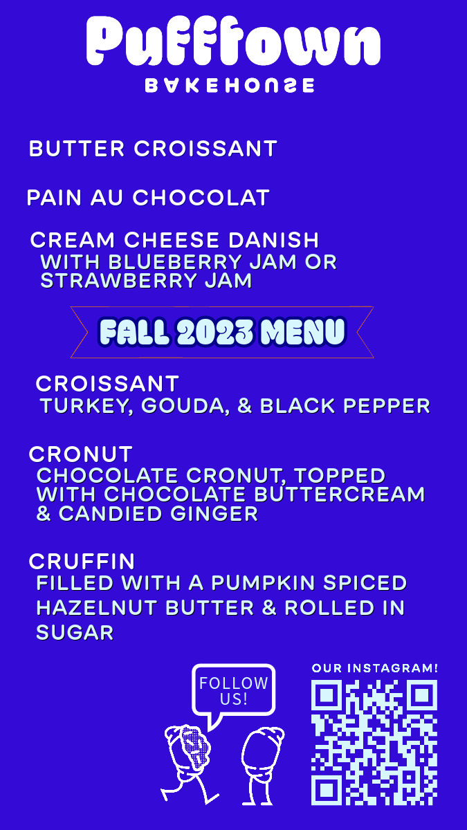 Menu — Pufftown Bakehouse