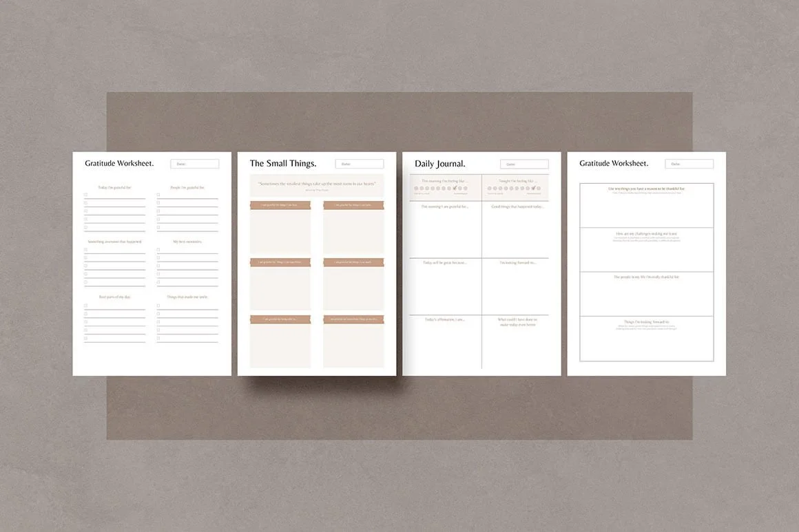 Gratitude Journal Template Bundle — Mindful Coaching Tools