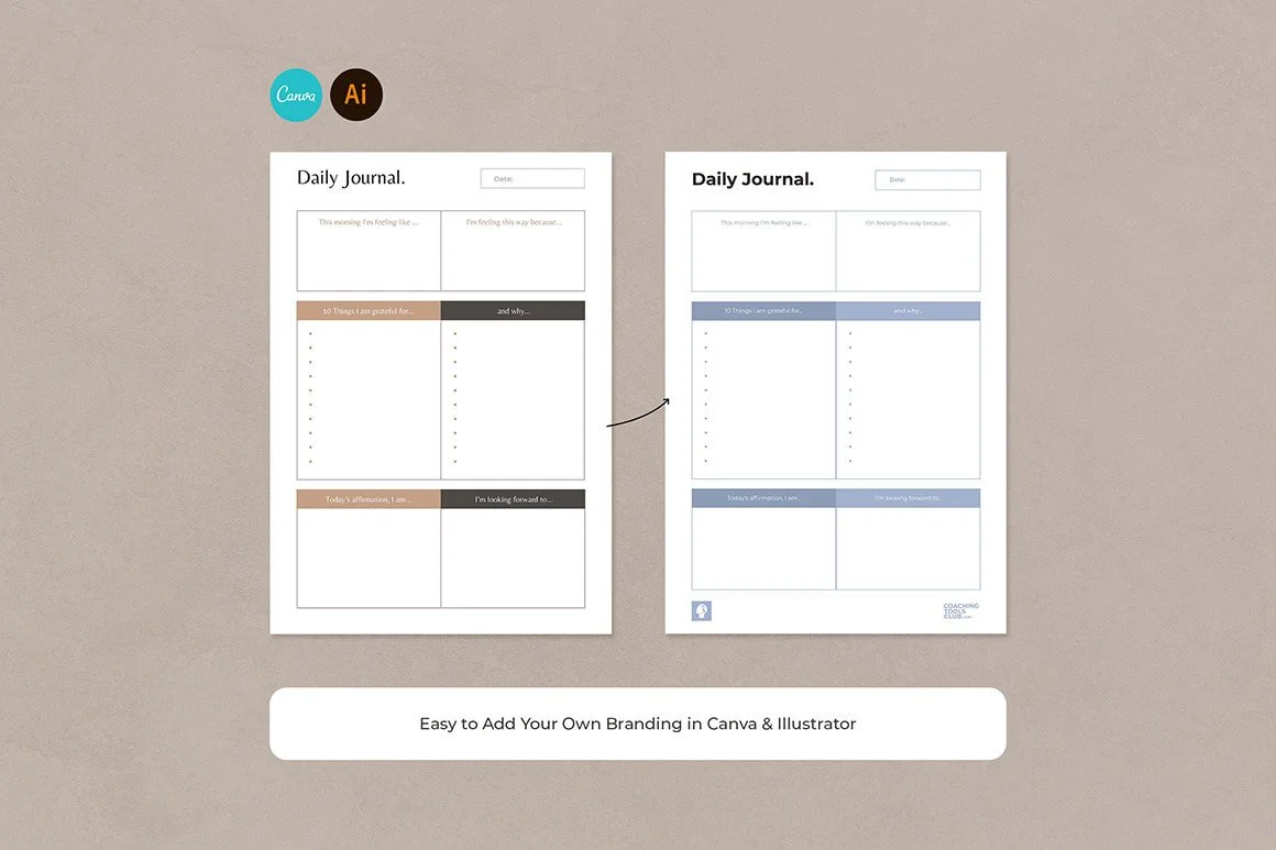 Gratitude Journal Template Bundle — Mindful Coaching Tools