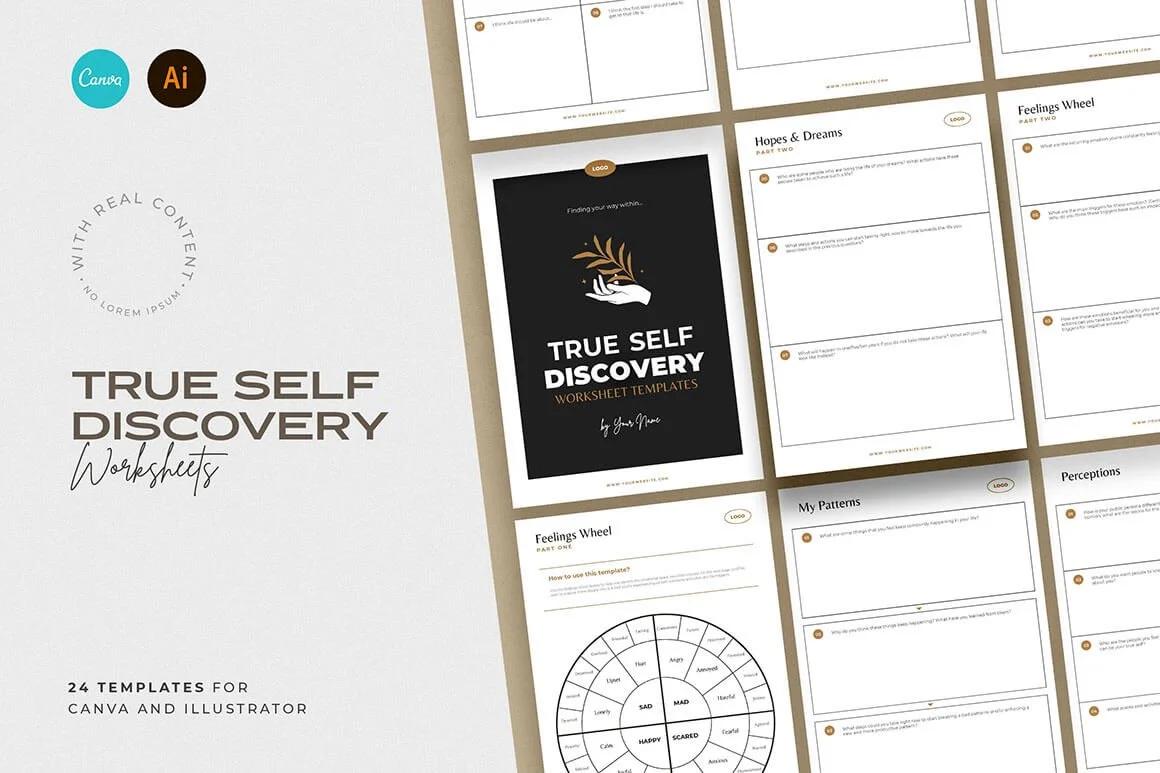 True Self Discovery Worksheets — Mindful Coaching Tools