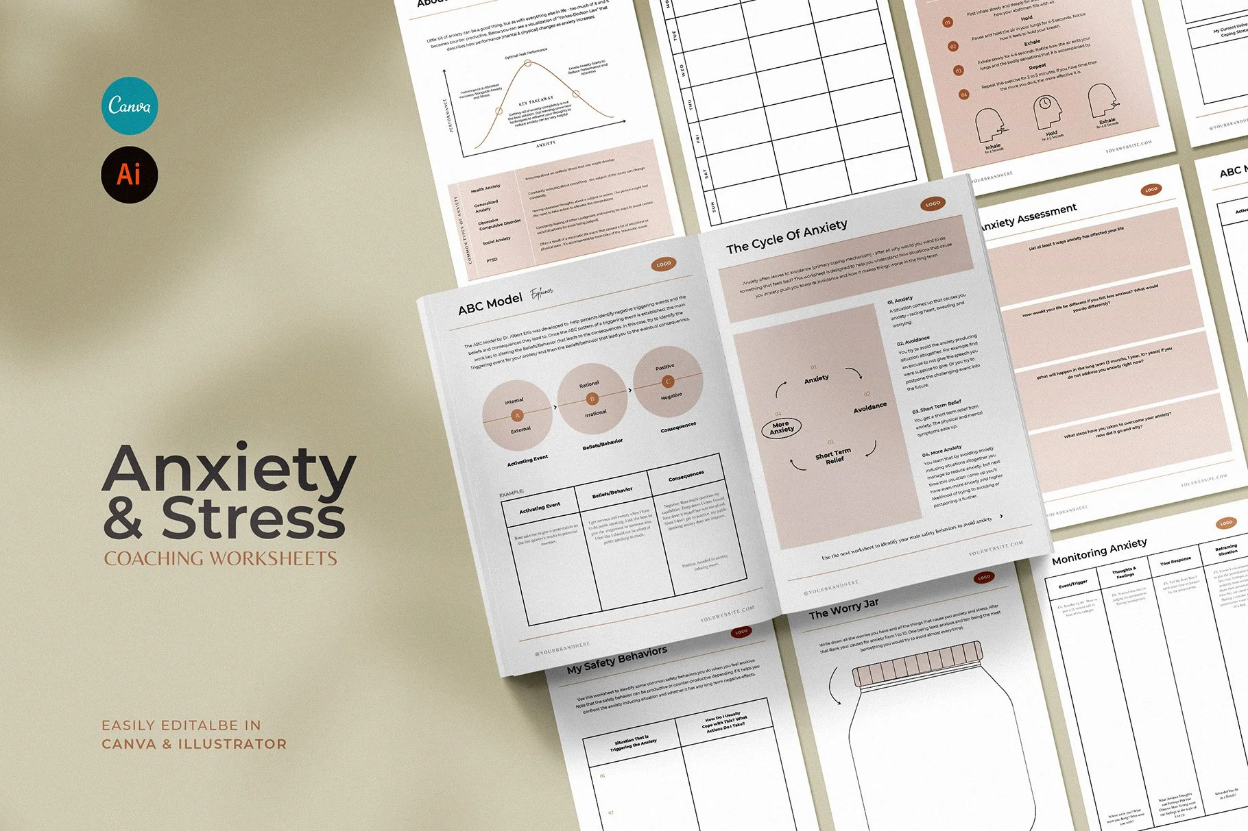 COACH Stress and Anxiety Worksheets — Mindful Coaching Tools