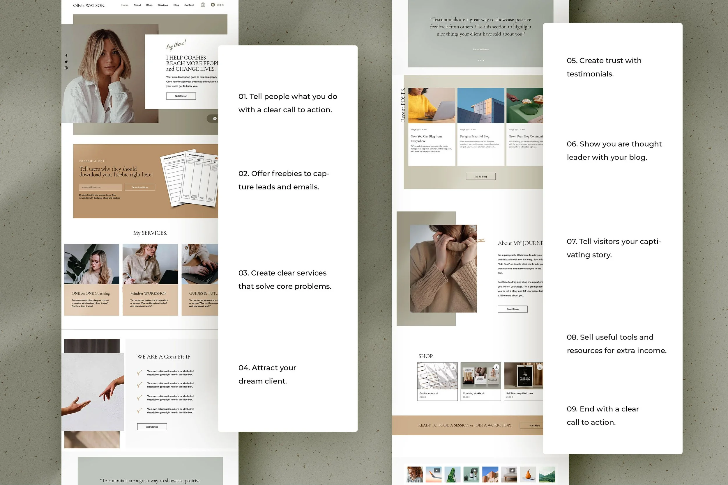 Olivia Watson - Coaching Website Template for WIX — Mindful Coaching Tools