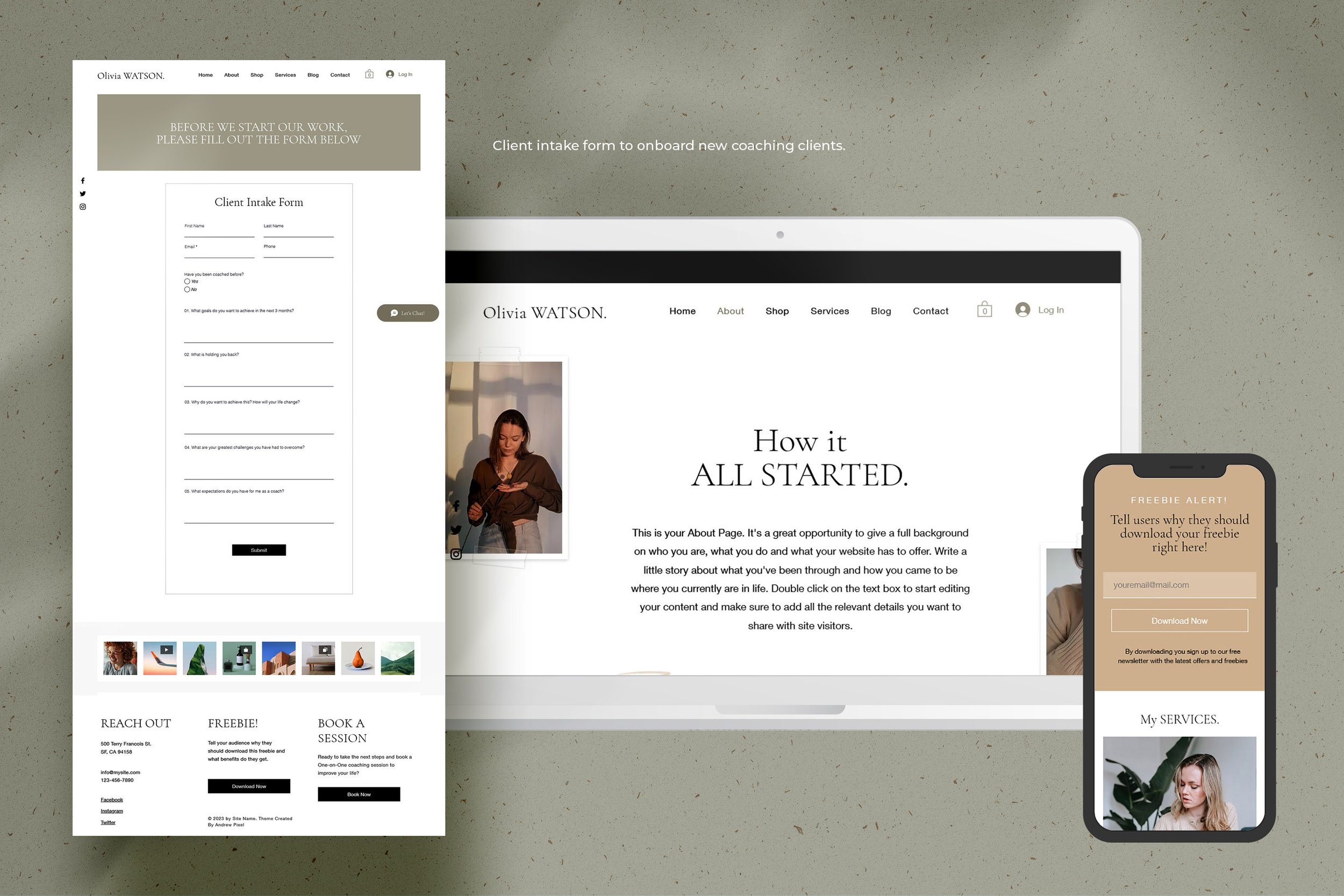 Olivia Watson - Coaching Website Template for WIX — Mindful Coaching Tools