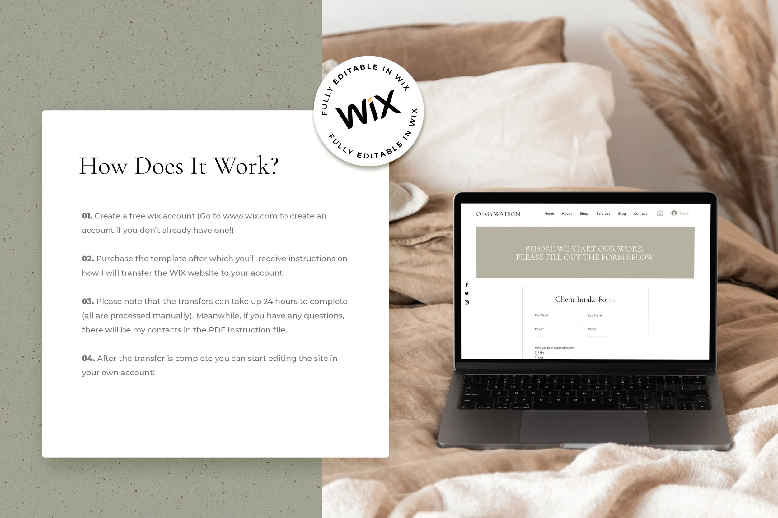 Olivia Watson - Coaching Website Template for WIX — Mindful Coaching Tools