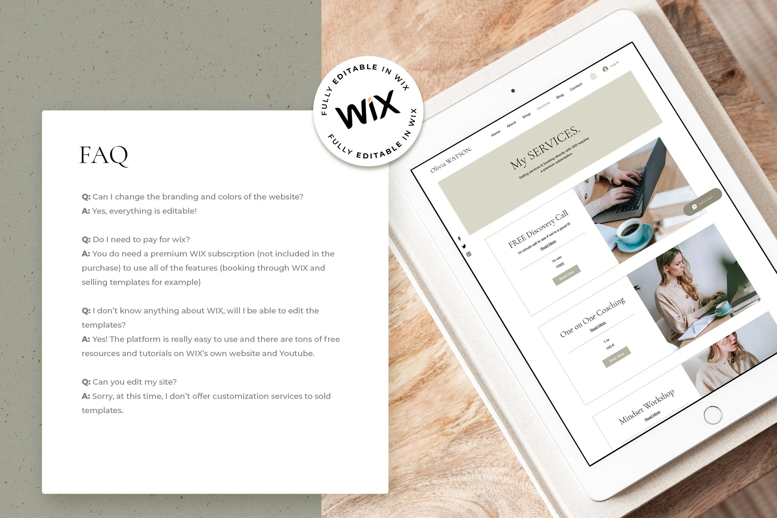 Olivia Watson - Coaching Website Template for WIX — Mindful Coaching Tools