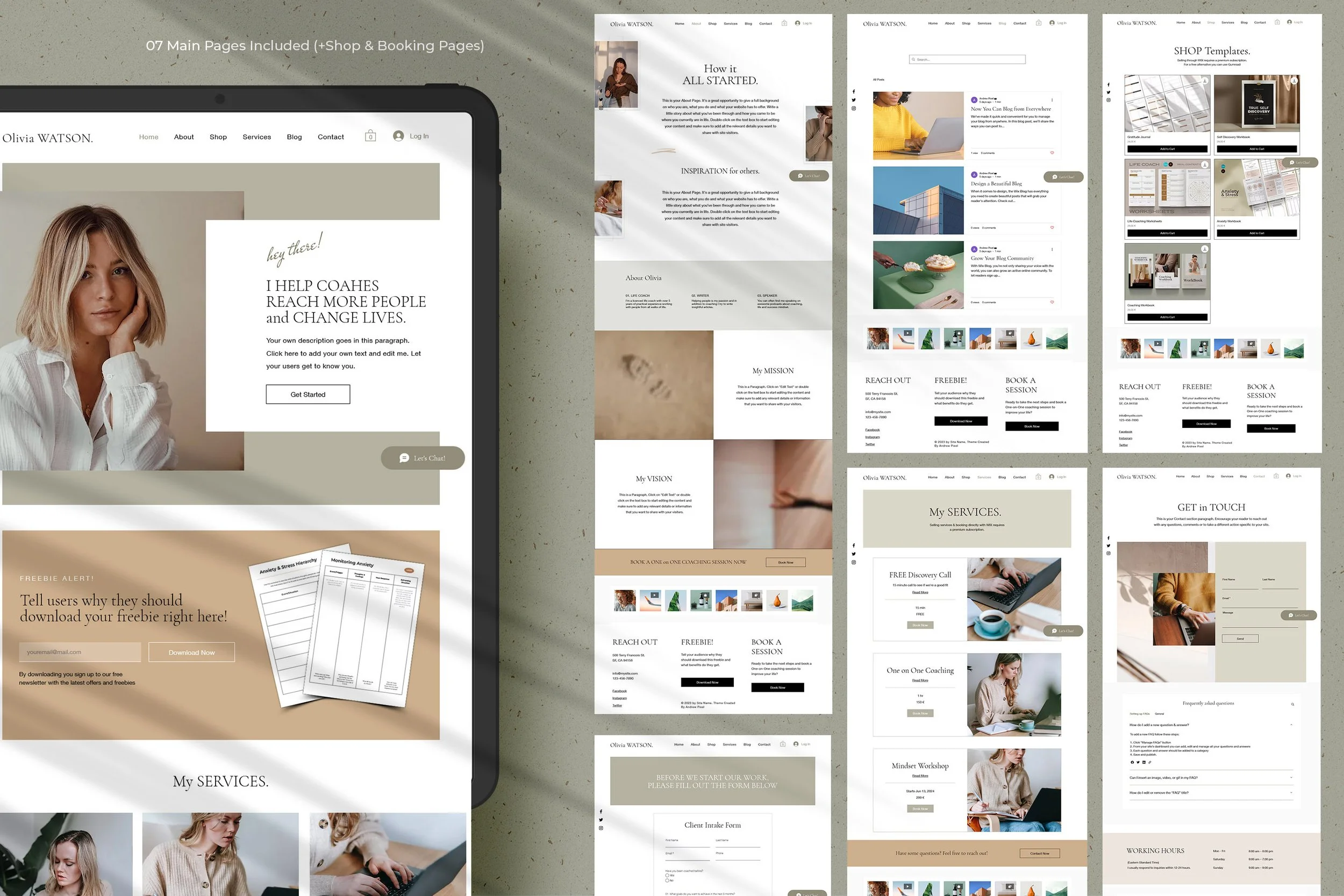 Olivia Watson - Coaching Website Template for WIX — Mindful Coaching Tools