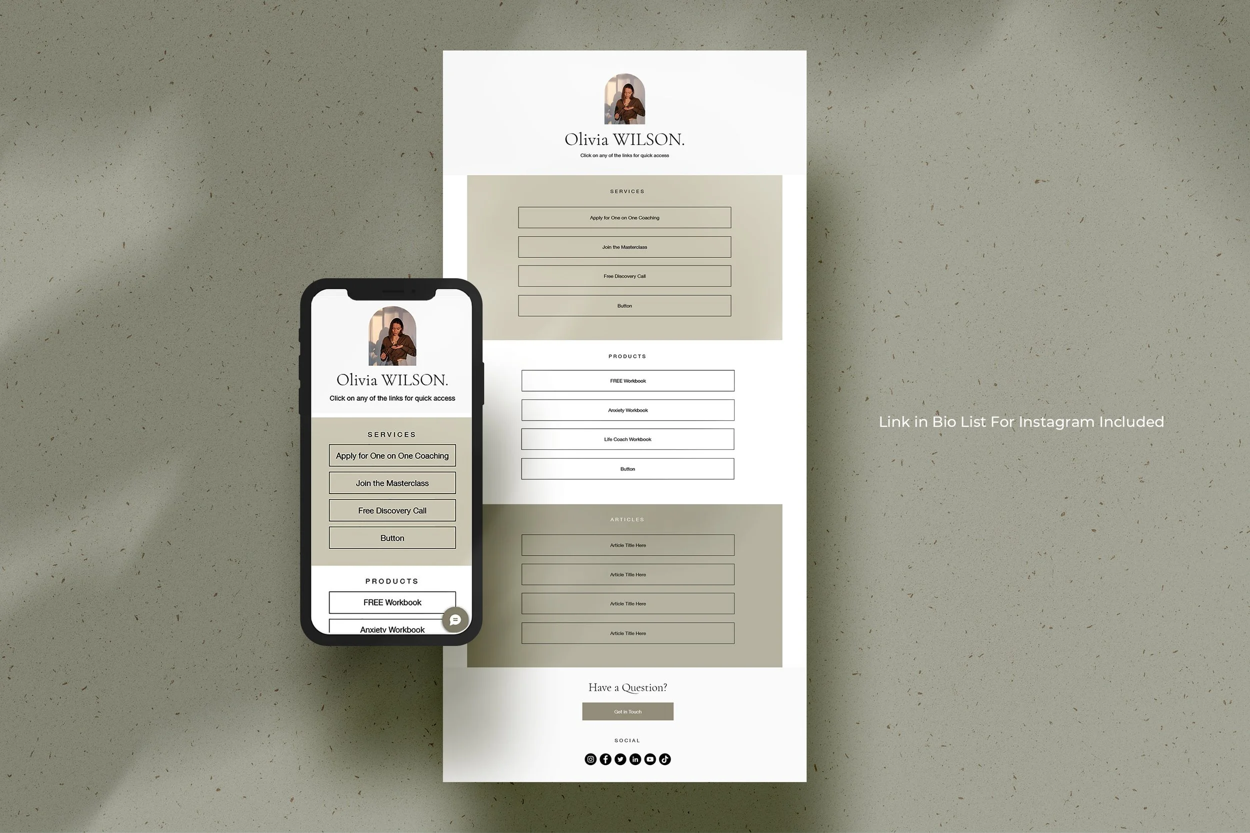 Olivia Watson - Coaching Website Template for WIX — Mindful Coaching Tools