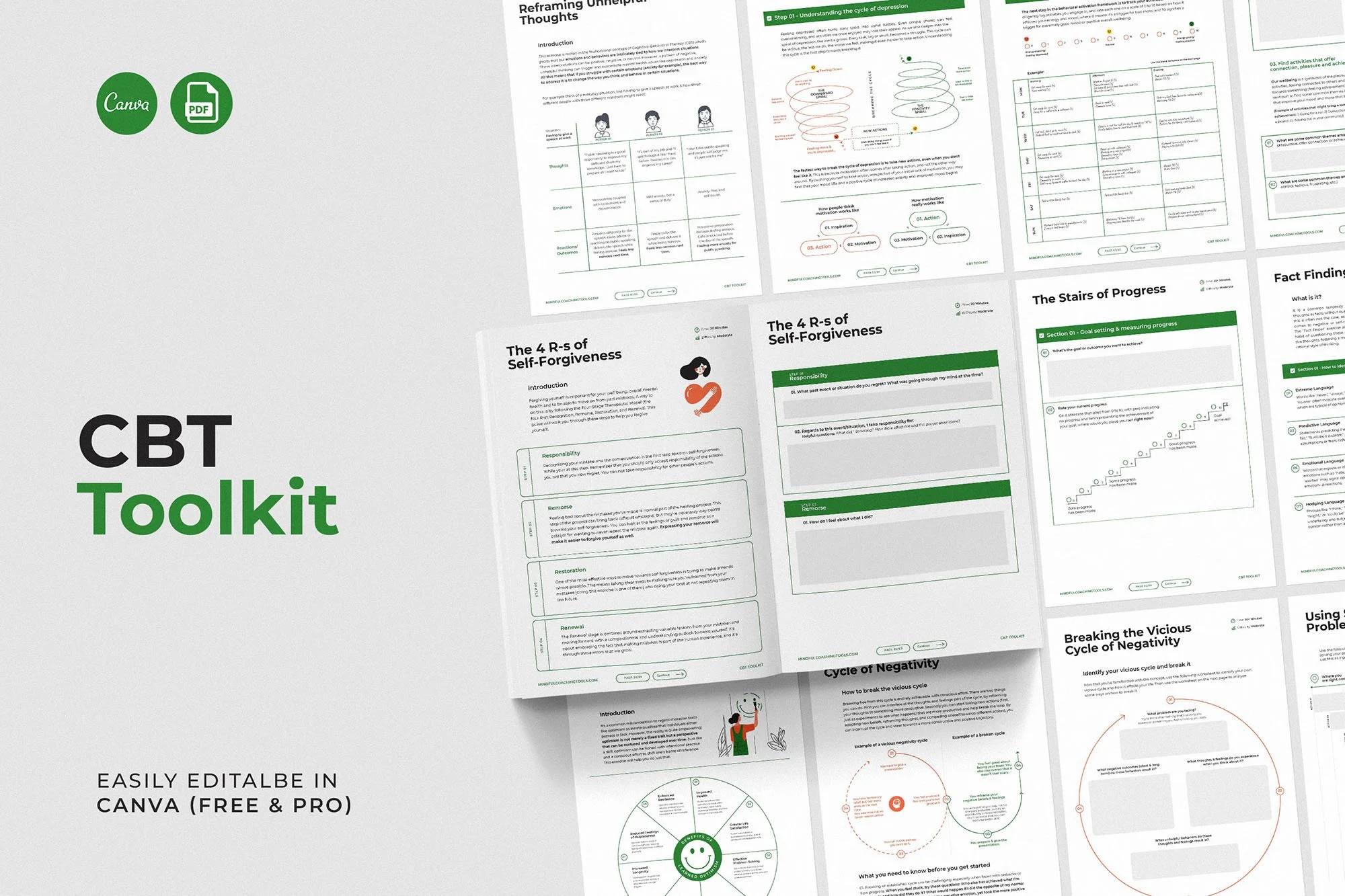 Download CBT Tools and Exercises Bundle For Coaches (Fillable PDFs ...