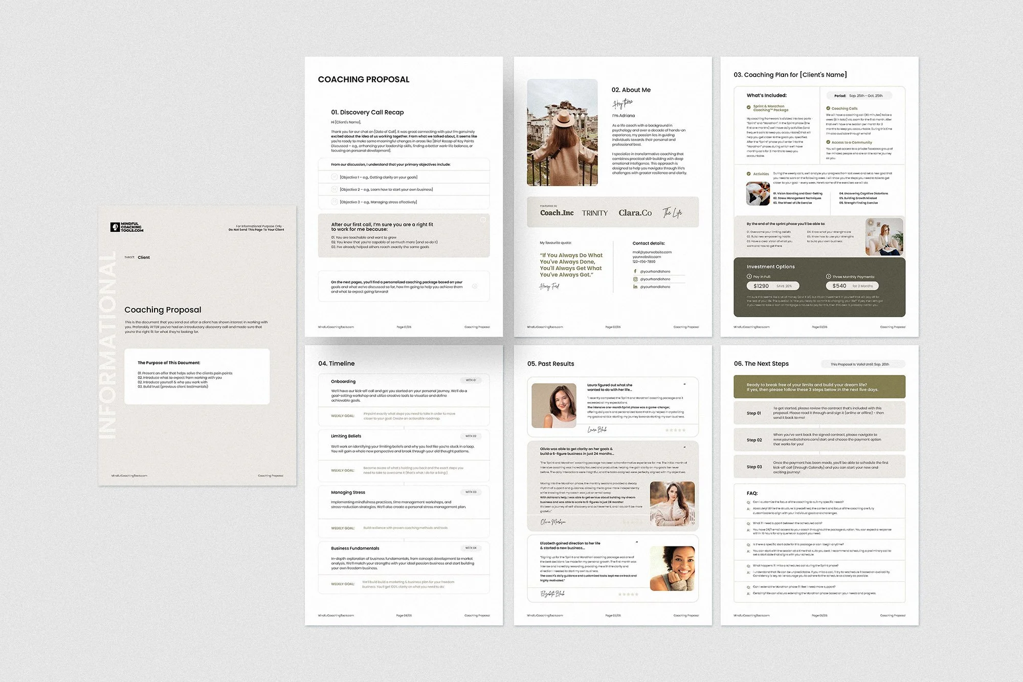 Coaching Tools, Worksheets and Handouts (PDF & CANVA) — Mindful ...