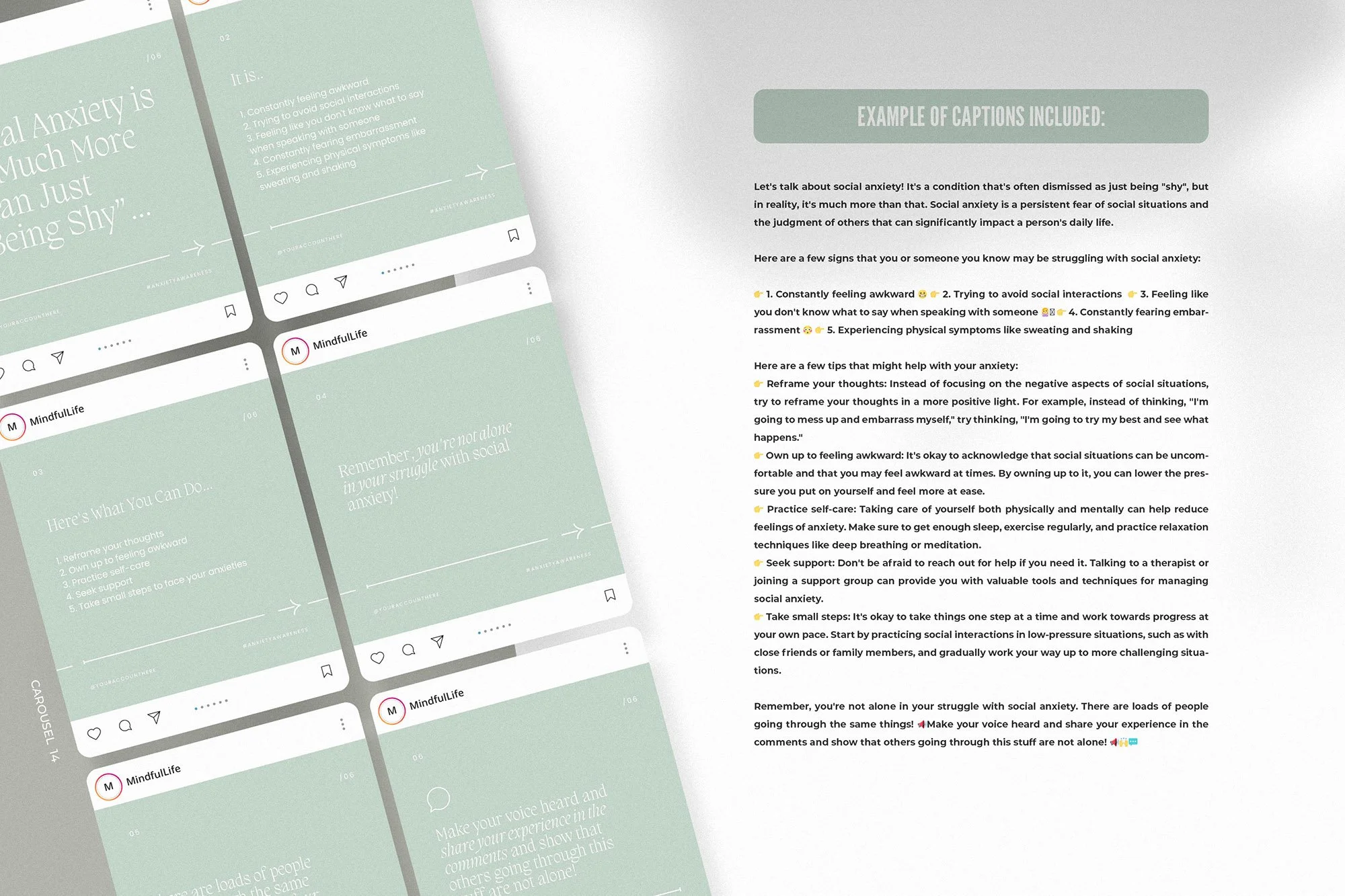 Anxiety Instagram Templates For Canva — Mindful Coaching Tools