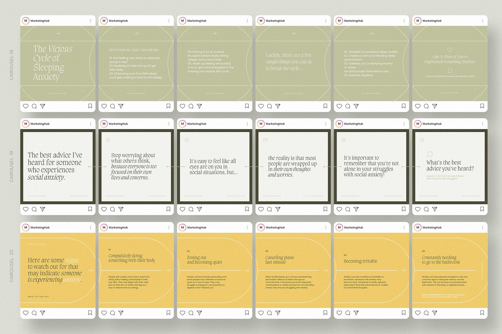 Anxiety Instagram Templates For Canva — Mindful Coaching Tools