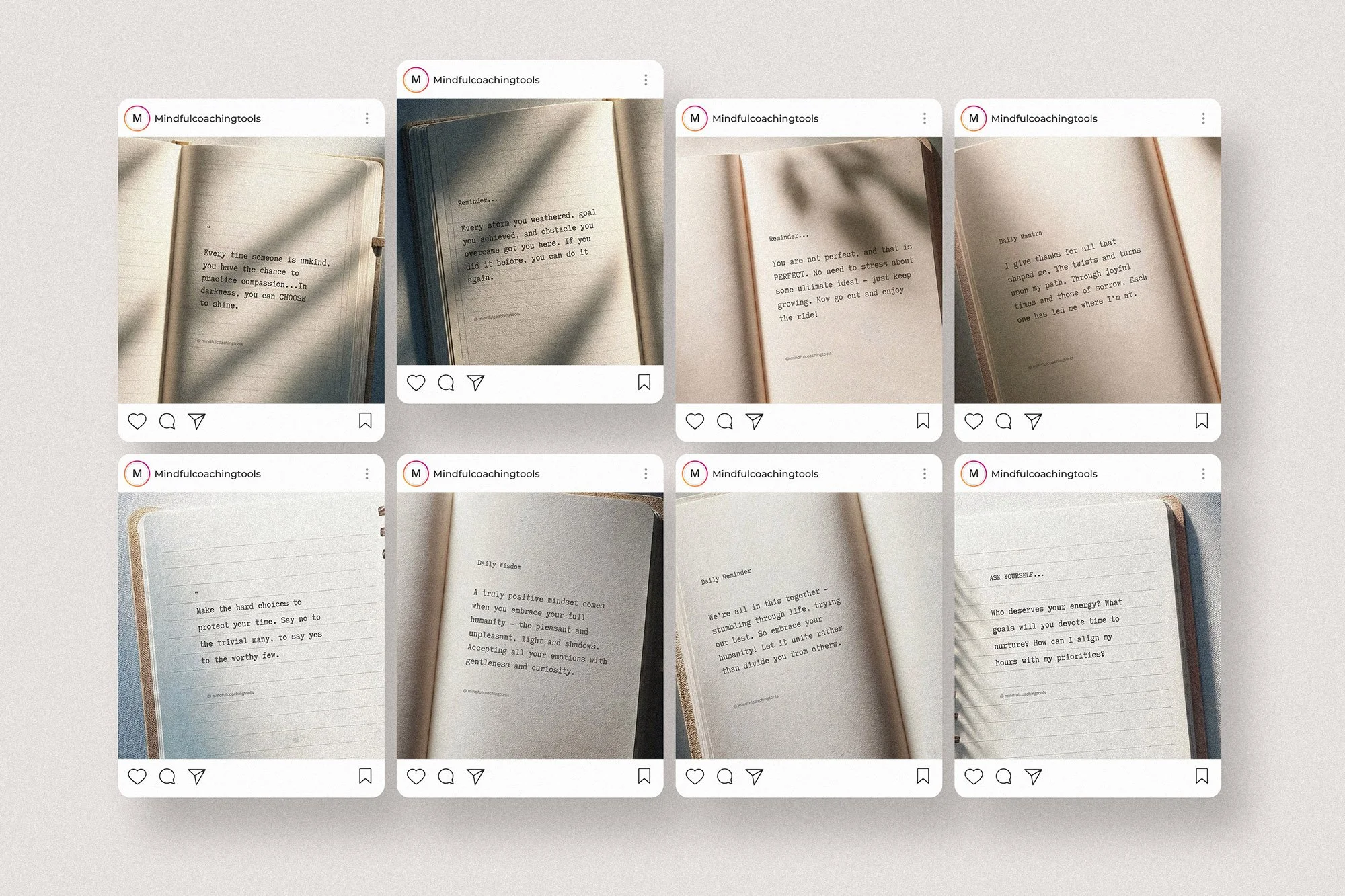 Wisdom Instagram Post Templates For Canva — Mindful Coaching Tools