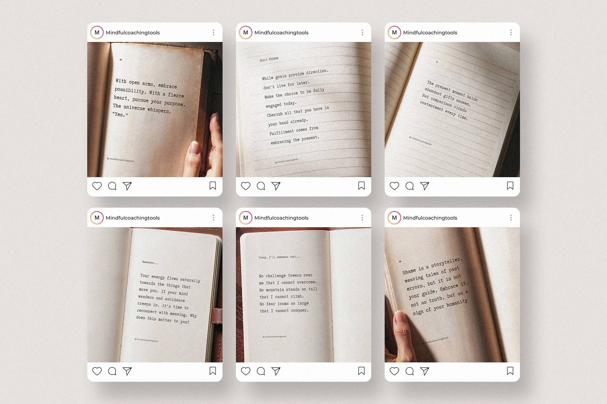 Wisdom Instagram Post Templates For Canva — Mindful Coaching Tools