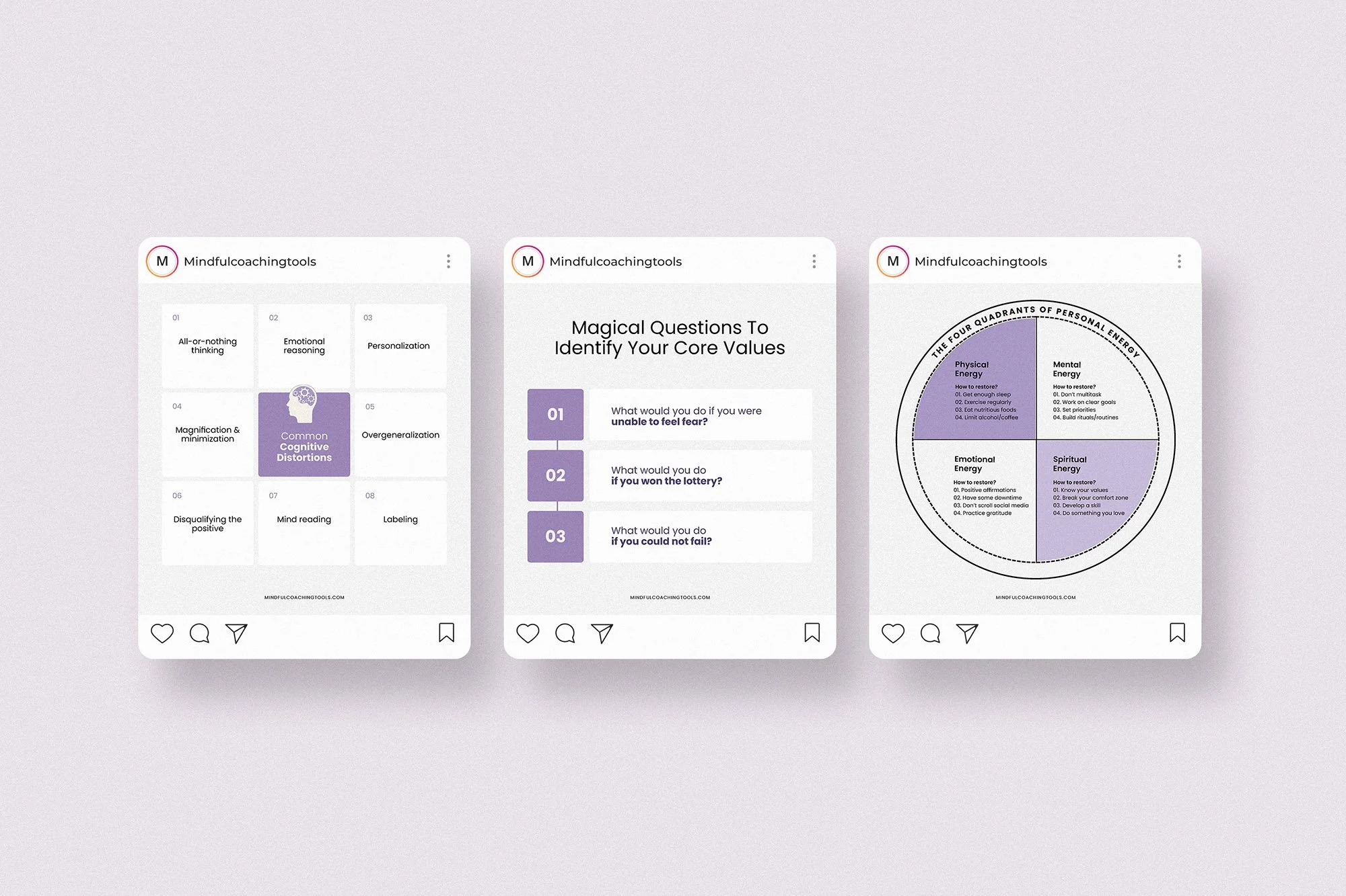 Mental Health and Therapy Instagram Posts For Canva — Mindful Coaching ...
