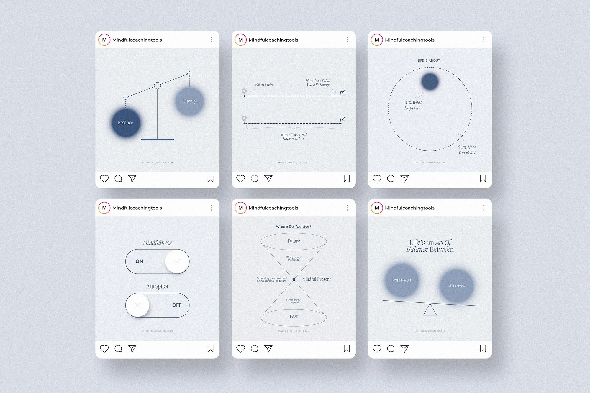 Mindfulness And Mindset Instagram Posts For Canva — Mindful Coaching Tools