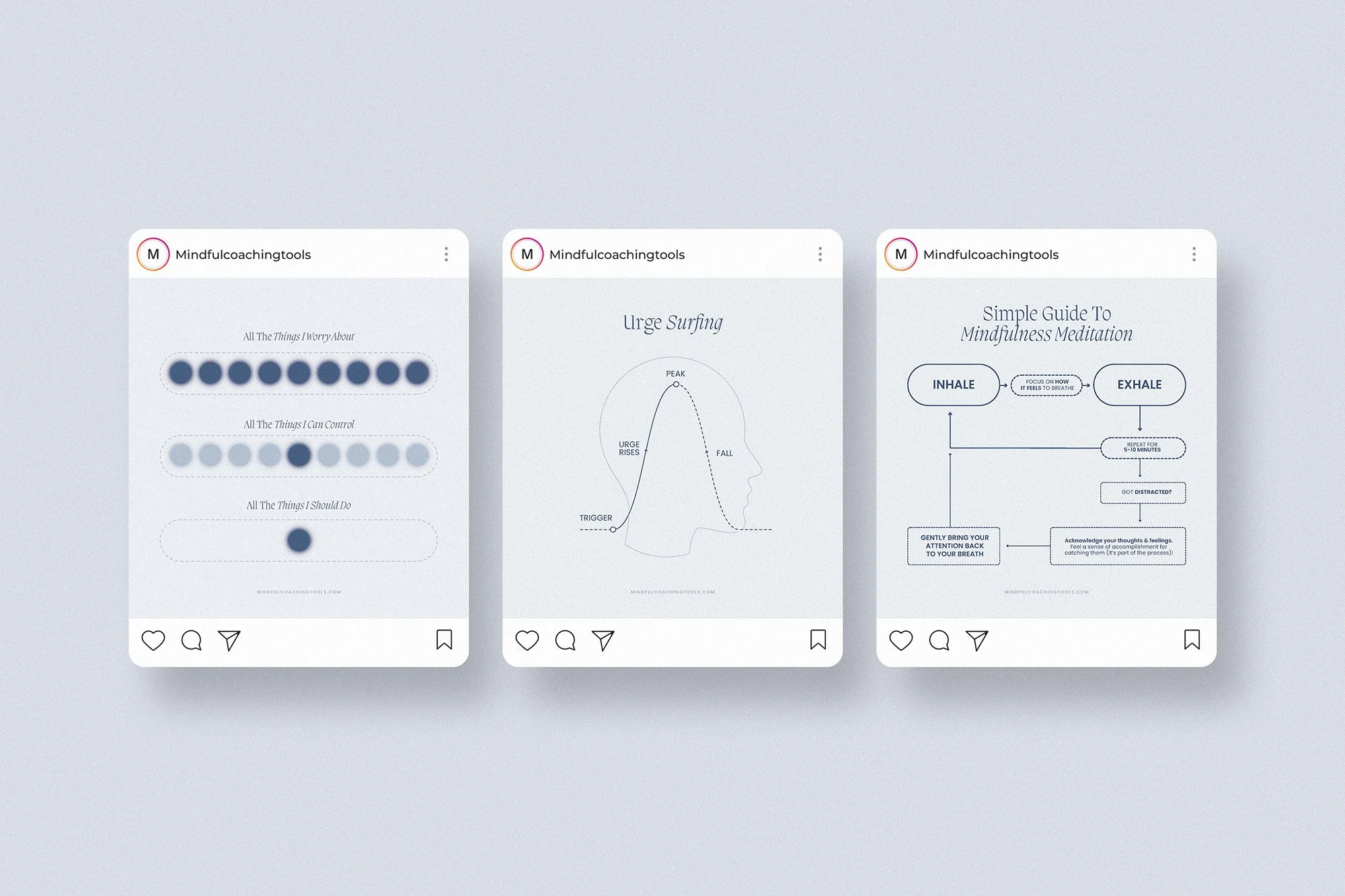 Mindfulness And Mindset Instagram Posts For Canva — Mindful Coaching Tools