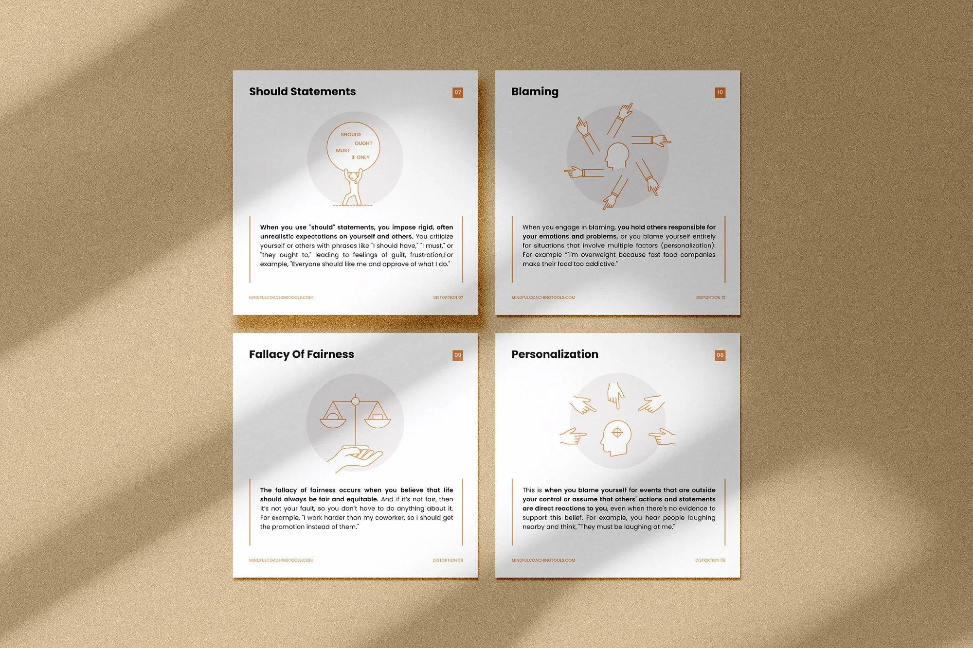 Cognitive Distortions Flash Cards — Mindful Coaching Tools