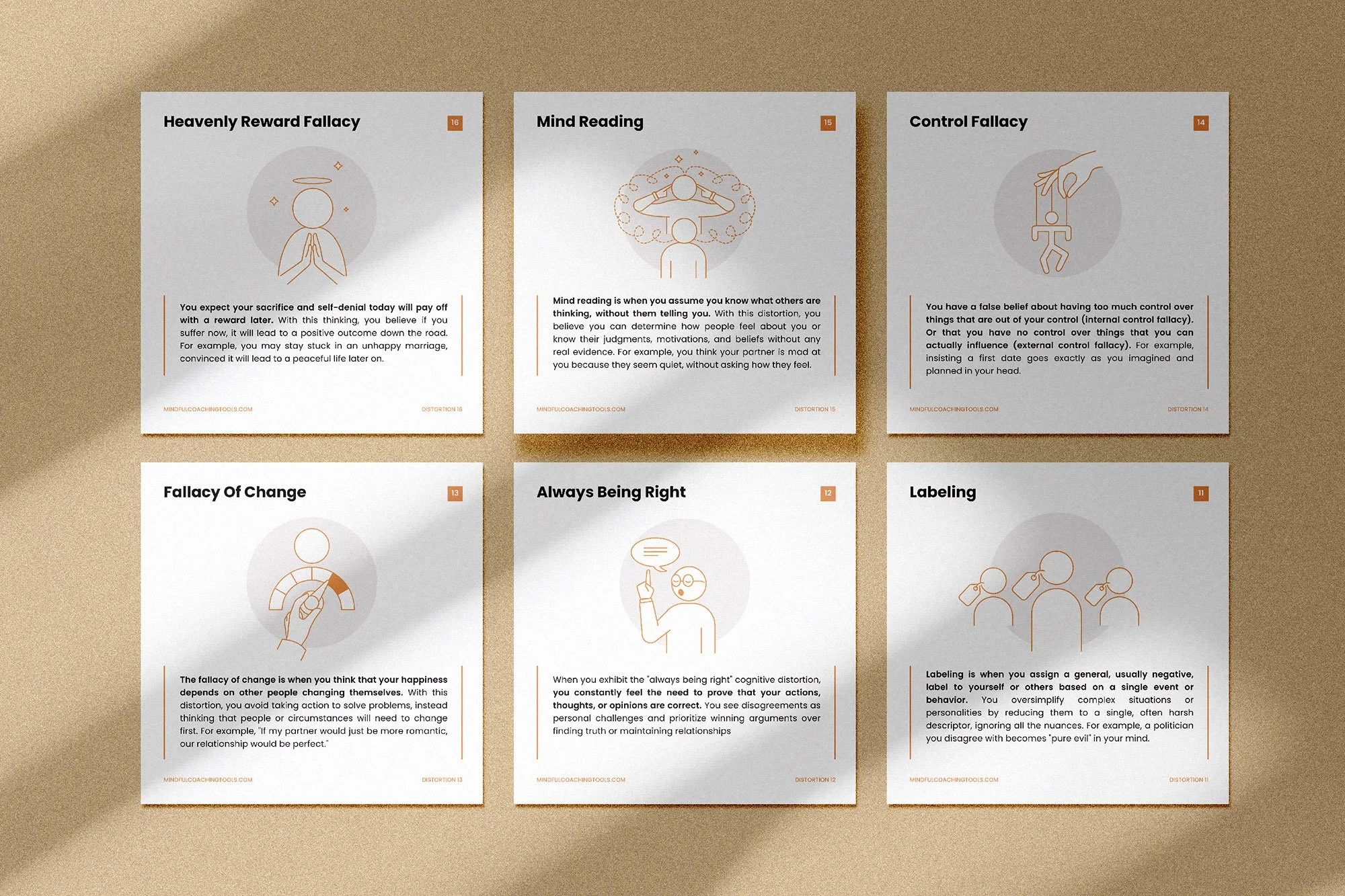 Cognitive Distortions Flash Cards — Mindful Coaching Tools