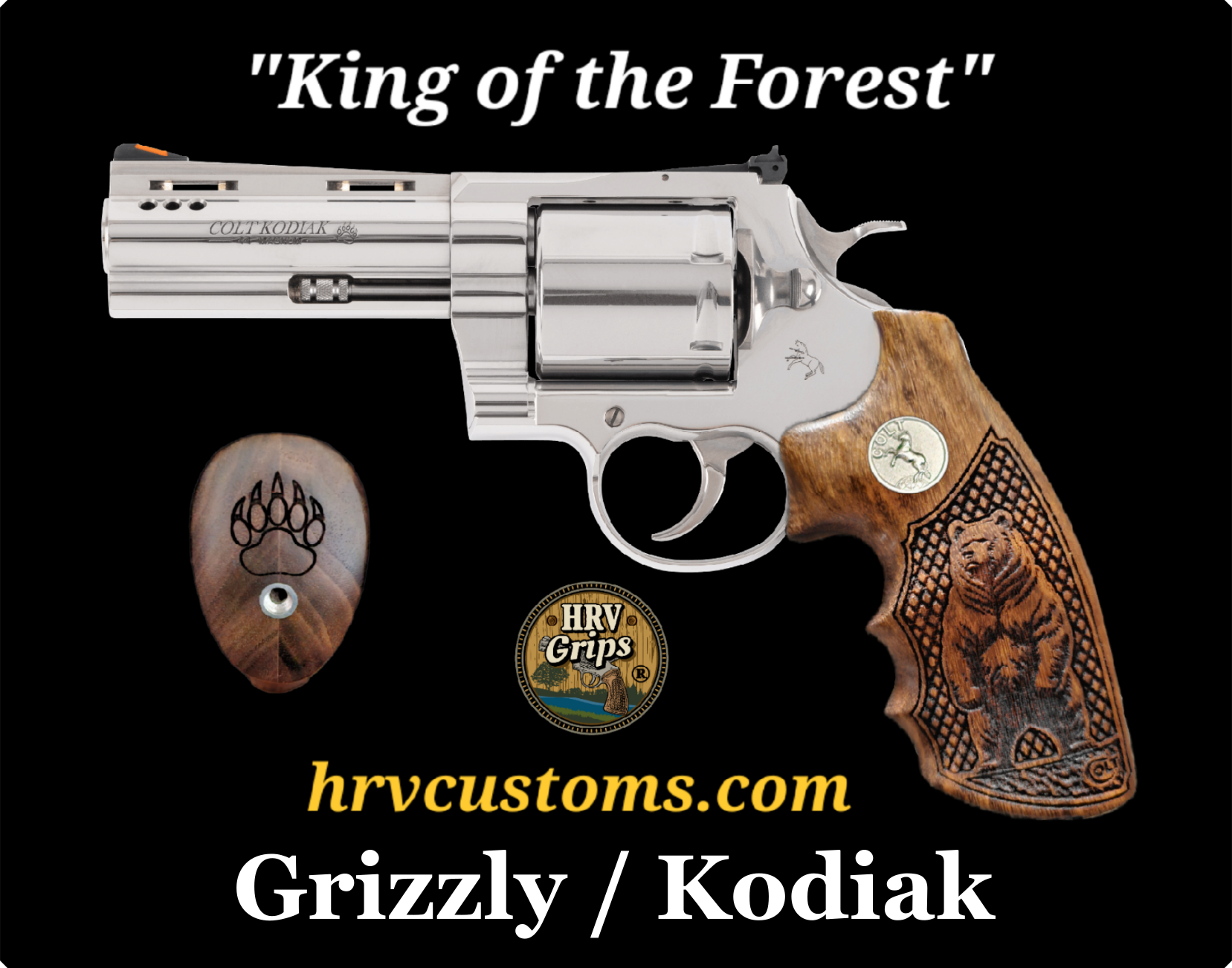 Colt Grizzly/Kodiak I-Frame Flattop Diamond/Stipple Inset "King of the ...