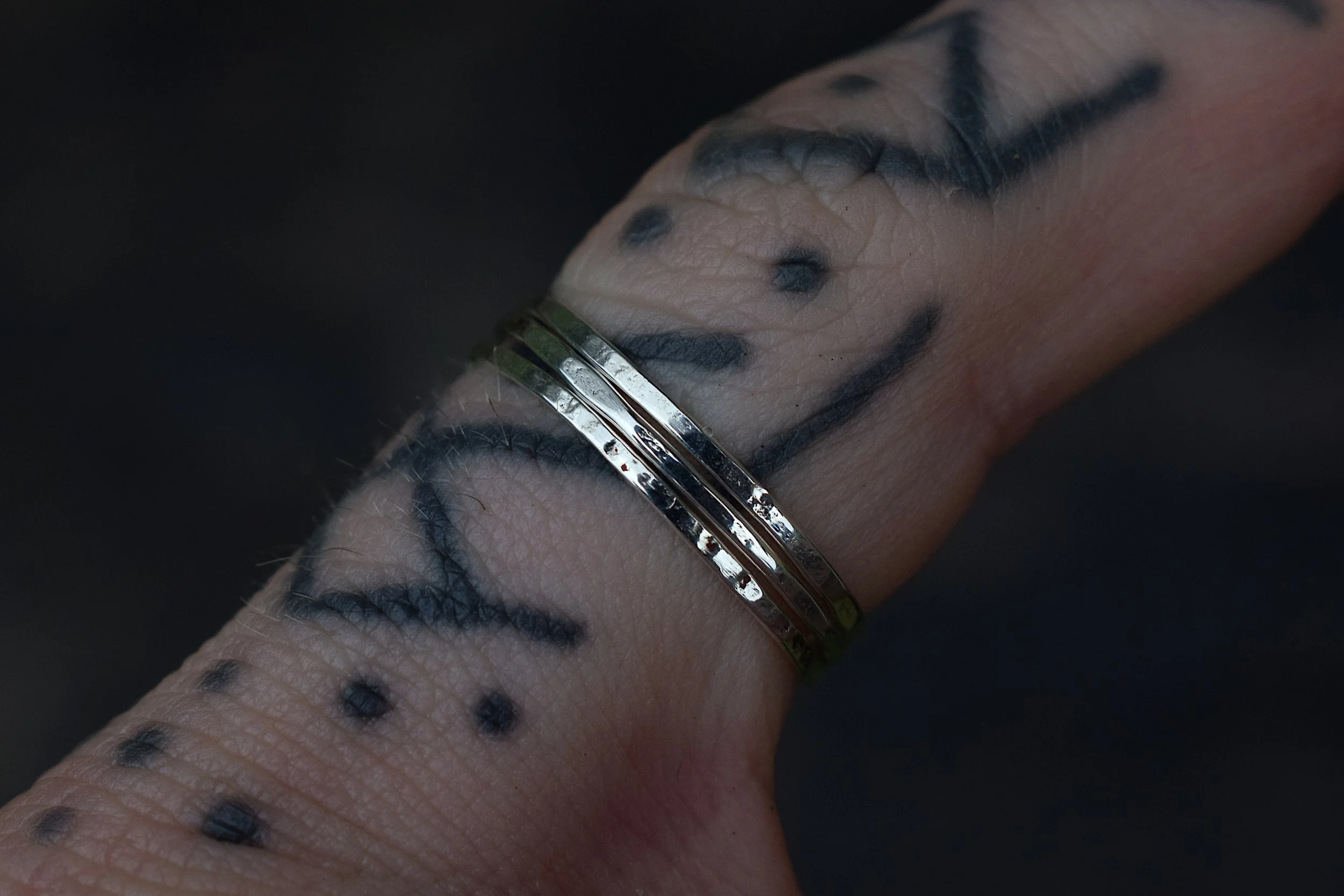 Silver rings, triple stacking — Marvyn Eibner | Bladesmith, Blacksmith ...