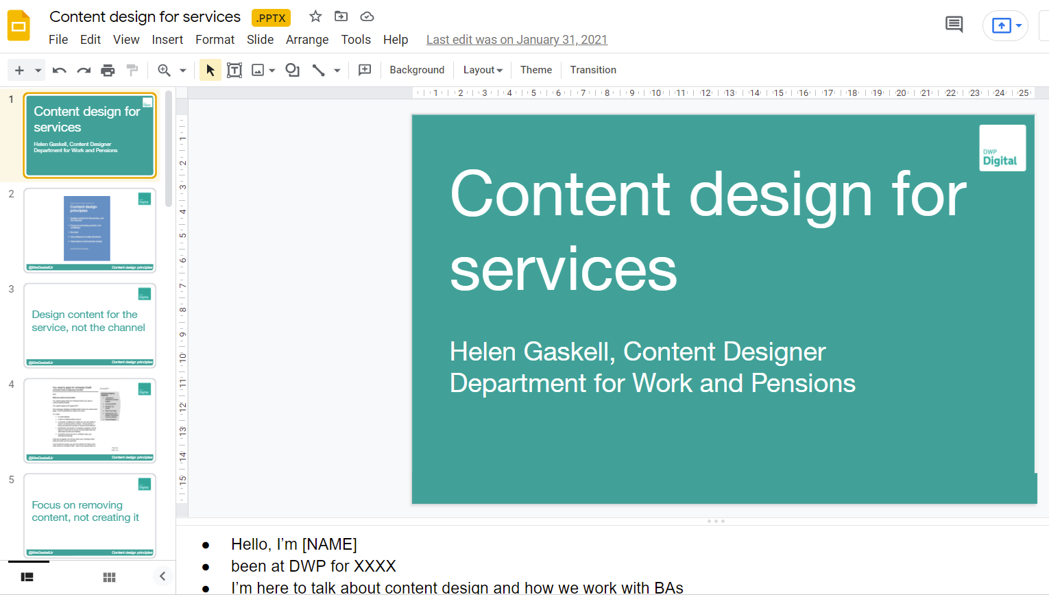 Content design — Helen Gaskell